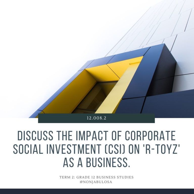 Benefits of CSR (or CSI) to the Business – Positive Impact