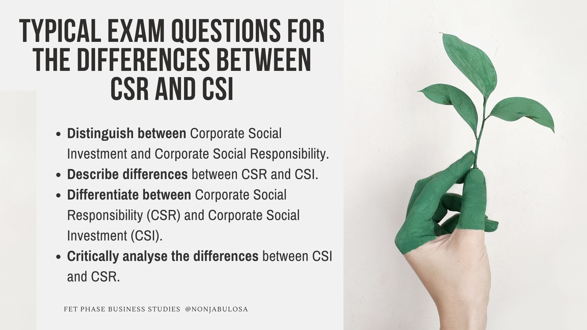 Describe the Differences Between CSR and CSI